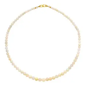 BOMBYX HOUSE Ethiopian Opal Beaded Necklace - Gold/white