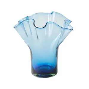 HALF PAST SEVEN Lettuce Leaf Vase - Blue