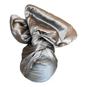 ROMER MILLINERY Silk Shantung Twisturban - Silver