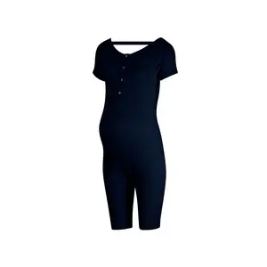 THE KOOZY Maternity Julie Short Sleeve One-piece - Blue