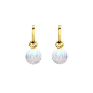 ORA PEARLS Ice Opal Hoop Earrings - Gold