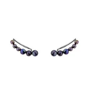 SALLY SKOUFIS Luna Ear Climber With Natural Pearl - Black