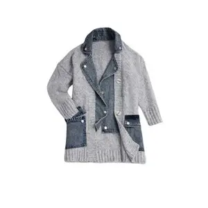 Saachi Denim Knit Gainsboro Cardigan - Grey