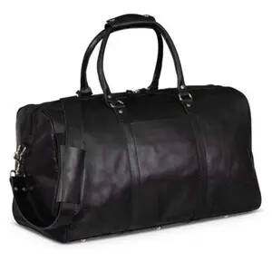 HIDES LEATHER CO. 50l Leather Duffle Bag - Black