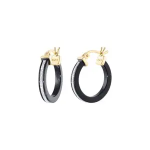GOLD & HONEY Glitter Hoop Earrings - Black/silver