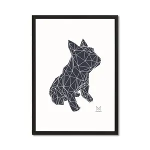 MAROKKA DESIGN French Bulldog Geometric Print Frank On White Background - Black
