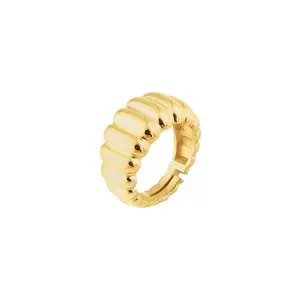 SPERO LONDON Chunky Multi Dished Adjustable Croissant Ring - Gold