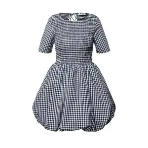 AMY LYNN Gingham Puffball Mini Dress - Black