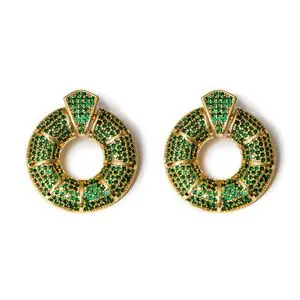 KYBELE STUDIO Zirconia Hoop Earrings - Green