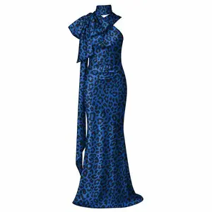 LOLAM Himba Leopard Print Maxi Dress - Blue