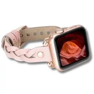 LEATHERE Braided Apple Watch Band - Pink