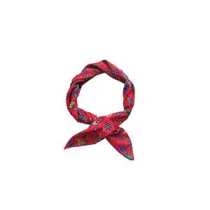 SPRINGMOONATELIER Fire Floral Cotton Scarf – Special Design - Red