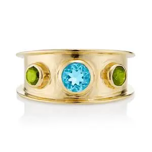 AUGUSTINE JEWELS Peridot & Blue Topaz Gemstone Ring - Blue/green/gold