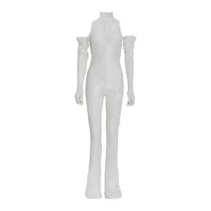 SARAH REGENSBURGER Lace Catsuit With Gloves - White