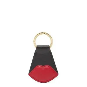 Lulu Guinness Leather Ayla Lip Keyring - Black