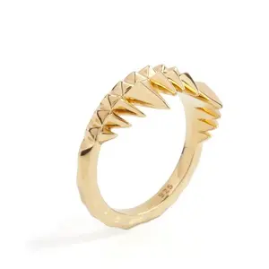 KASUN LONDON Kasun London Oxidised Crocodile Teeth Ring Gold