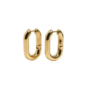 MISS CECILIA Link Hoop Earrings - Gold
