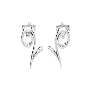 LUCY QUARTERMAINE Solid Sterling Q Stud Earrings - Silver