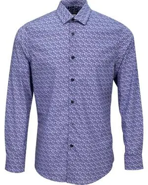 LORDS OF HARLECH Nigel Floral Peace Shirt Lavender - Purple