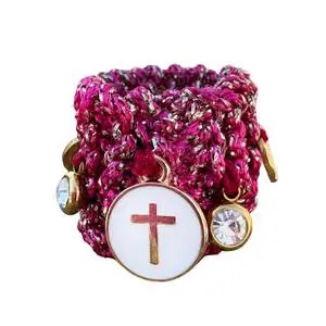 HILO DE MAR Hand-Knitted Ring With Charms Gold