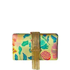 SIMITRI Neutrals Valley Clutch Bag With Metallic Chain Strap