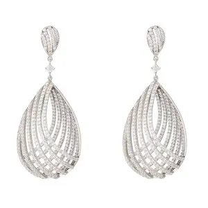 LATELITA Vortex Teardrop Earrings - Silver/white