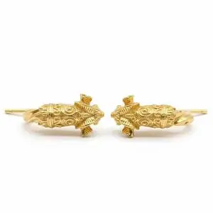 SILVER & ELEGANT Ram's Head Twisted Hoop Earrings
