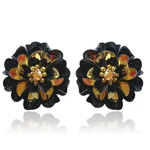 PINAR OZEVLAT Blossom Stud Earrings - Black