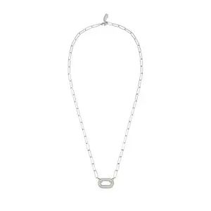 Arte Madrid Puffy Oval Link Necklace - White