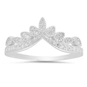 KYLIE HARPER Sterling Floral V Ring - Silver