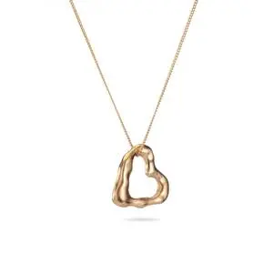 LULU AND BOO JEWELLERY Small Molten Heart Nine Carat Necklace - Gold