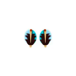 GISSA BICALHO Handmade Acrylic Short Drop Earrings - Red