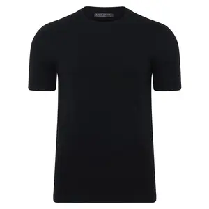 PAUL JAMES KNITWEAR Superfine Merino Wool Illario Knitted T-shirt - Black