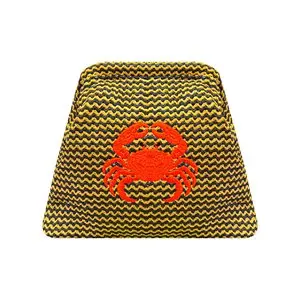 LILLY LOVES Ciao Beaches" Woven Clutch - Black