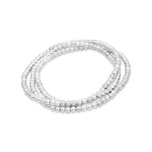 LUTIRO Elegance Elastic Ball Bead Bracelet - Silver