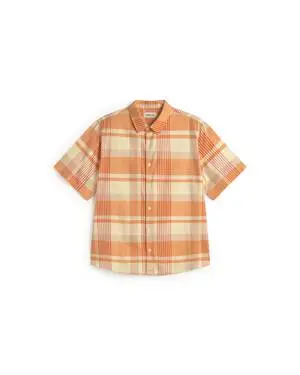 THINKING MU Plaid Shirt Tom - Orange