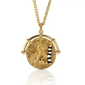 KASUN LONDON Saint Christopher Pendant Necklace - Gold