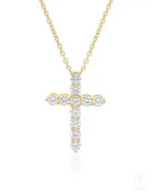 THE JEWELZ Celeste Crossline Necklace - Silver/yellow