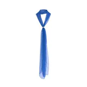 VIRAGO Blue / Silver Onda Silk Chiffon Scarf And Steel Scarf Ring - Blue/silver
