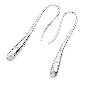 LUCY QUARTERMAINE Dipped Solid Drop Earrings With White Topaz - Silver