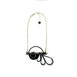 GISSA BICALHO Paisley Acrylic Necklace Black