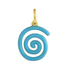 PINNOLE Gold Plated Spiral Charm - Blue
