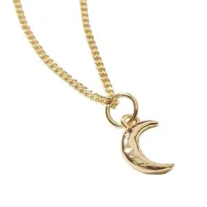 MURU Tiny Moon Rhodium-Plated Sterling Silver Pendant Necklace Gold