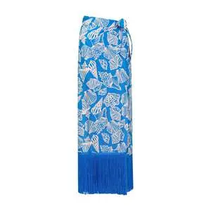 SUNSHINE TIENDA Mermaid Ruby Fringe Sarong - Blue