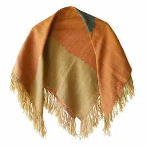 CHARKHA & LOOM Orange / Blue Vega Eri Silk & Wool Scarf Blue & Orange - Orange/blue