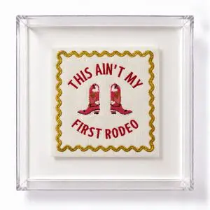 LILLY LOVES This Ain't My First Rodeo Stitched Artwork - Red