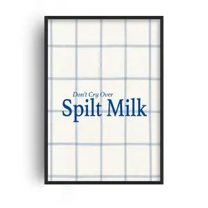 FANCLUB Don't Cry Over Spilt Milk Giclée Kitchen Art Print - Blue