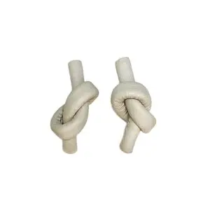WAIWAI Knot Leather Earrings - White