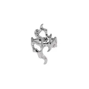 LUNA DELPHINE Serpent Statement Ring - Silver