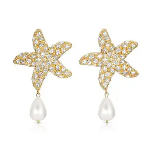 ZEPPLIN THE LABEL Stella Di Mare Star Fish Drop Earrings - Gold